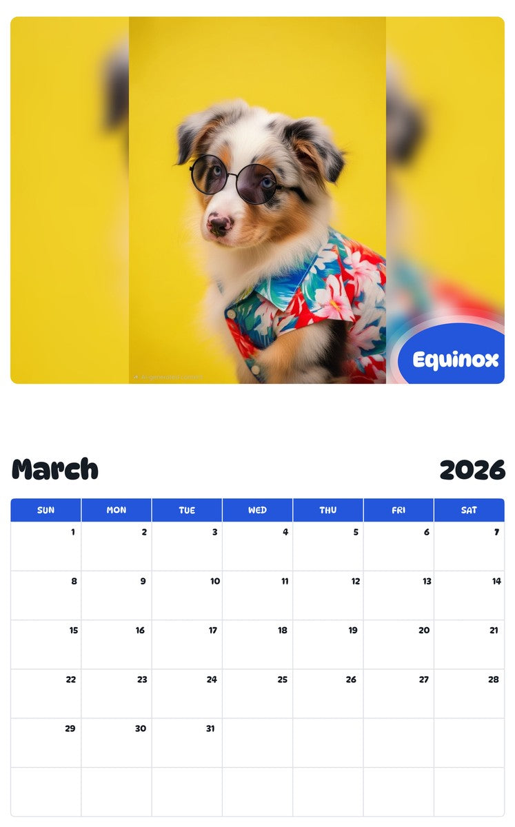 November 2025 - October 2026 Equinox - Pawidols Pet Calendar