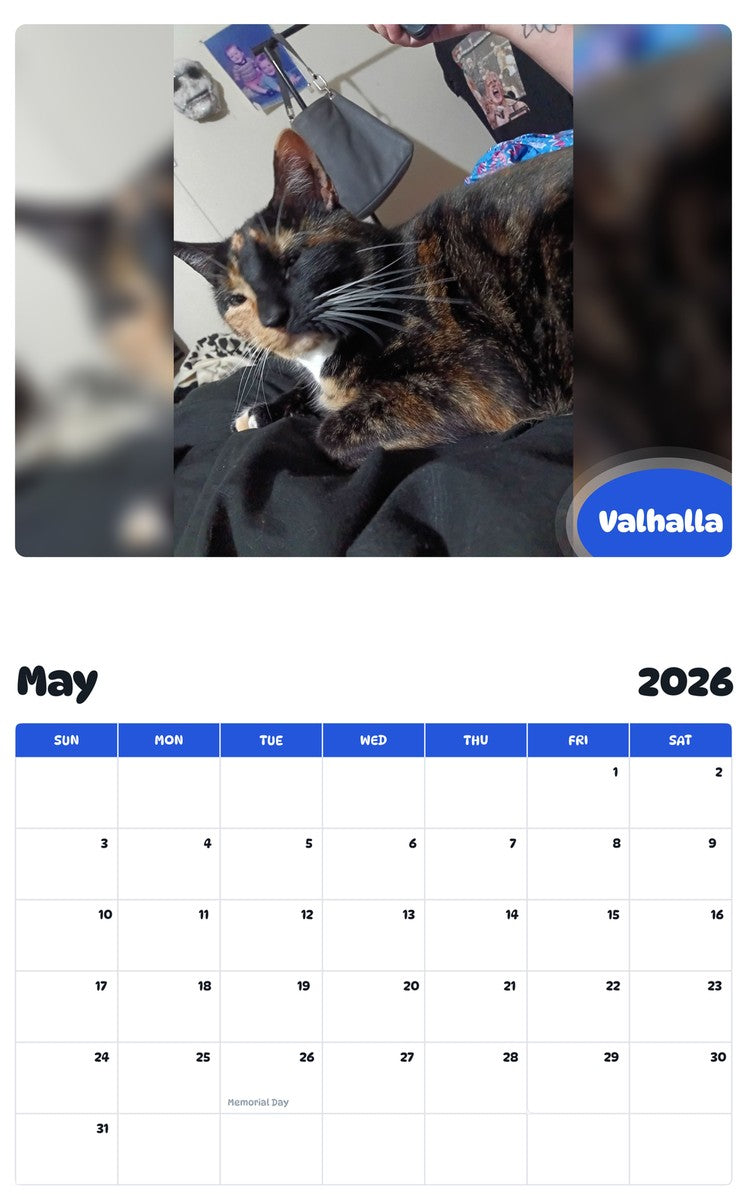 2026 - 2027 Valhalla - Pawidols Pet Calendar