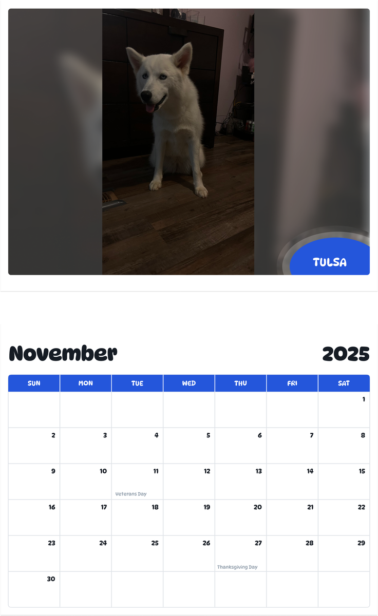 July 2025 - June 2026 tulsa - Pawidols Pet Calendar