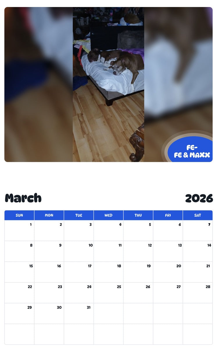 November 2025 - October 2026 FE-FE & MAXX - Pawidols Pet Calendar