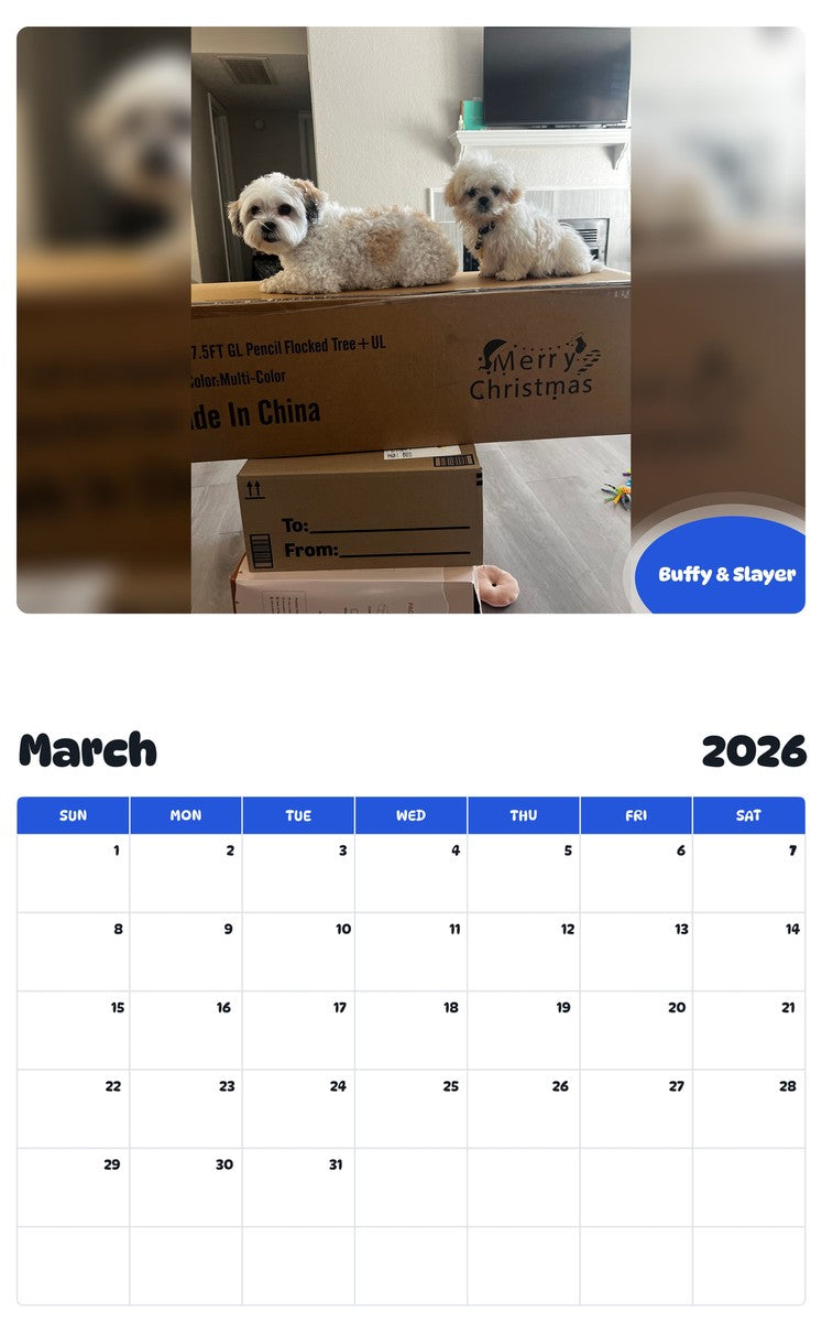 November 2025 - October 2026 Buffy & Slayer - Pawidols Pet Calendar