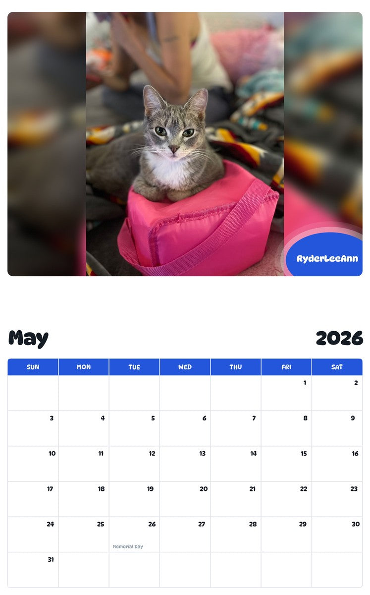 2026 - 2027 RyderLeeAnn - Pawidols Pet Calendar