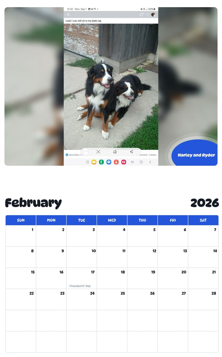 October 2025 - September 2026 Harley and Ryder - Pawidols Pet Calendar