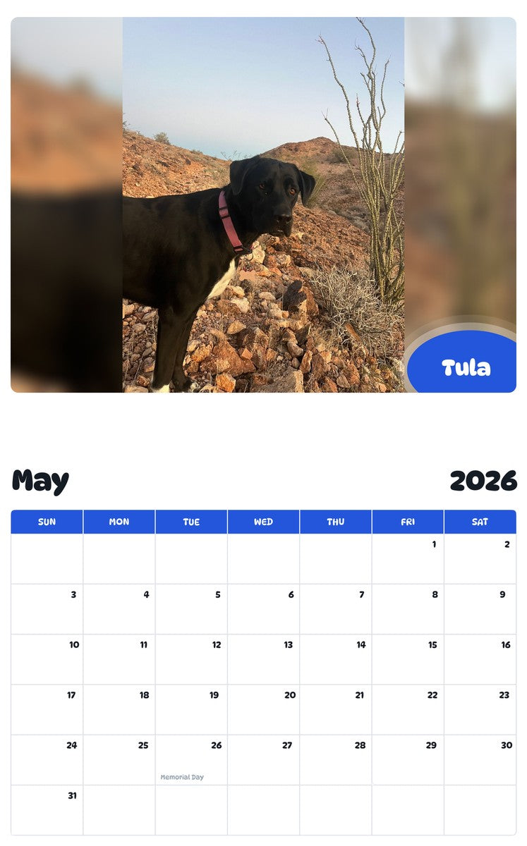 2026 - 2027 Tula - Pawidols Pet Calendar