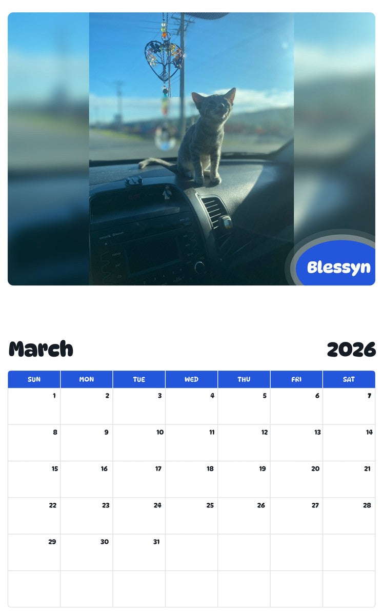 November 2025 - October 2026 Blessyn - Pawidols Pet Calendar